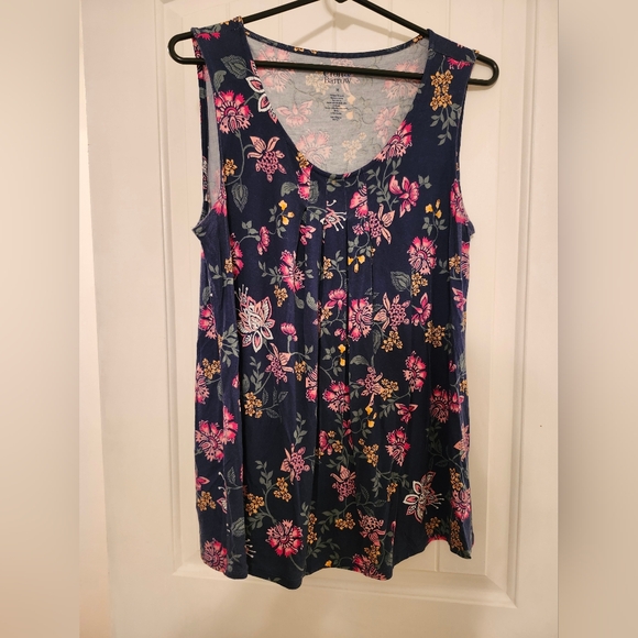 croft & barrow | Tops | Floral Sleeveless Top Navy And Pink | Poshmark